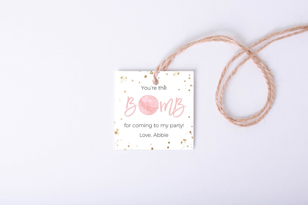 Bath Bomb Birthday Party Favor Tag, Bath Bomb Making Party Thank You ...