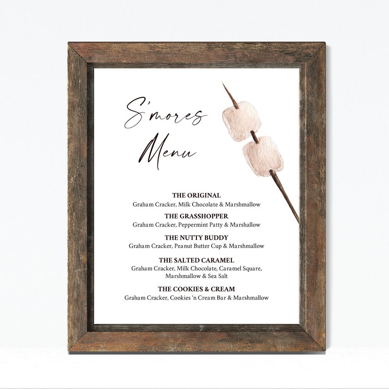 Smores Menu - Etsy