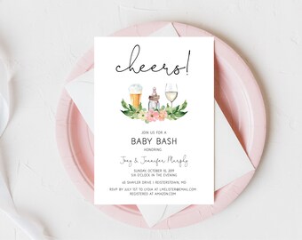 Baby Bash Invitation, Couples Shower Invitation Girl, Instant Download ...
