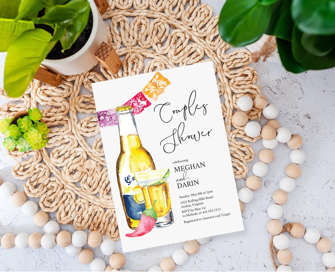 Fiesta Couples Shower Invitation, Editable Template, Mexican Bridal ...