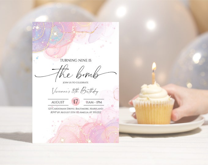 Pink Bath Bomb Birthday Party Invitation Bath Bomb Making - Etsy