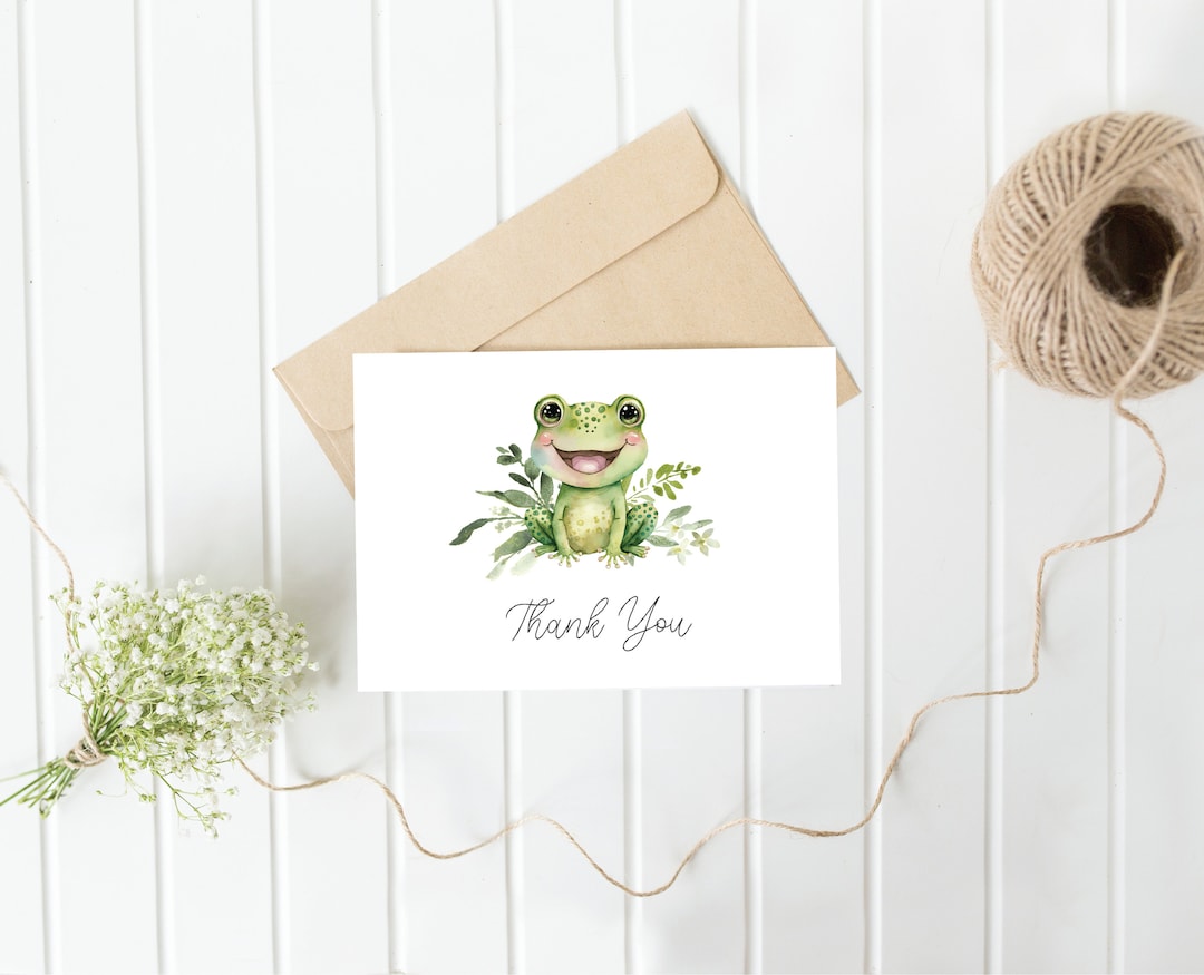 Frog Thank You Printable Frog Thank You Note for Baby Shower Frog Baby ...