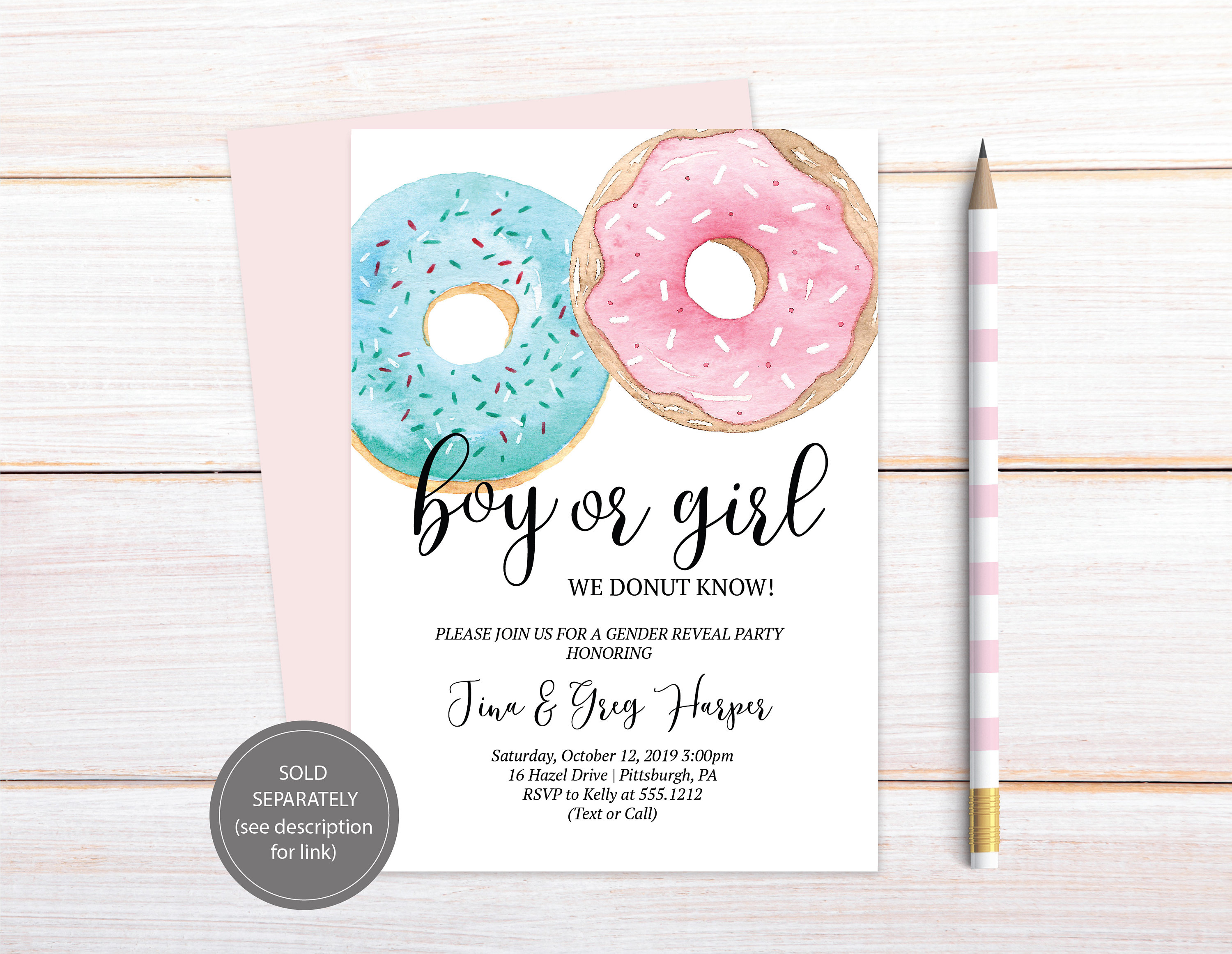 Donut Gender Reveal Sign Printable Gender Reveal Party Sign | Etsy