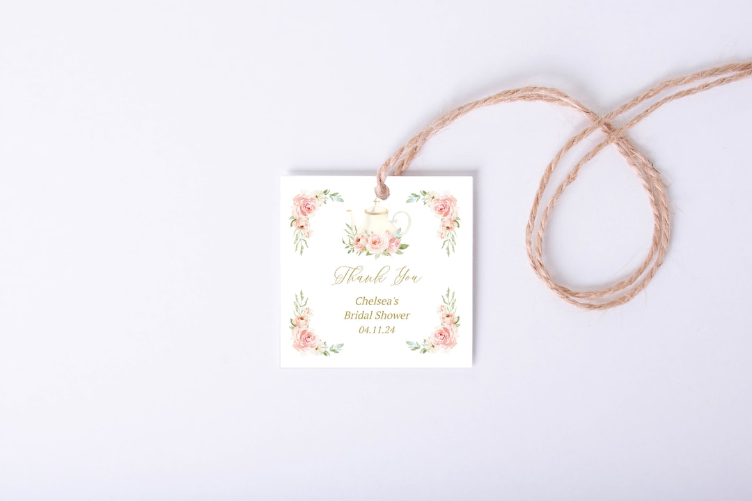 Bridal Tea Favor Tag, Time for Tea With the Bride to Be Thank You Tag ...