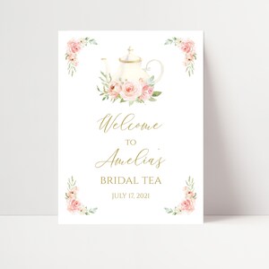Bridal Shower Tea Party Welcome Sign, Printable Bridal Shower Sign ...