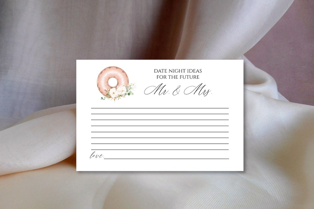 Donut Date Night Cards, Editable Bridal Shower Game, Love is Sweet ...