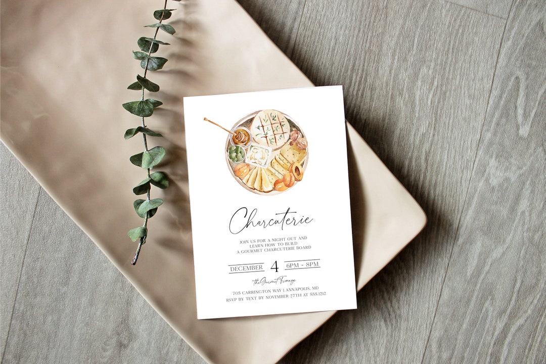 Charcuterie Class Invitation Template, Instant Download, Editable ...