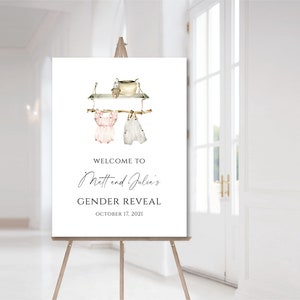 Editable Gender Reveal Party Welcome Sign, Instant Download, Baby ...
