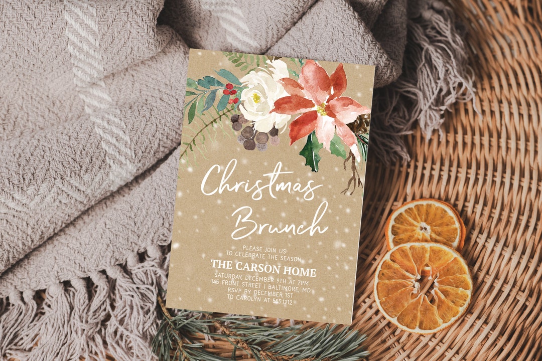 Editable Christmas Brunch Invitation, Instant Download, Editable ...