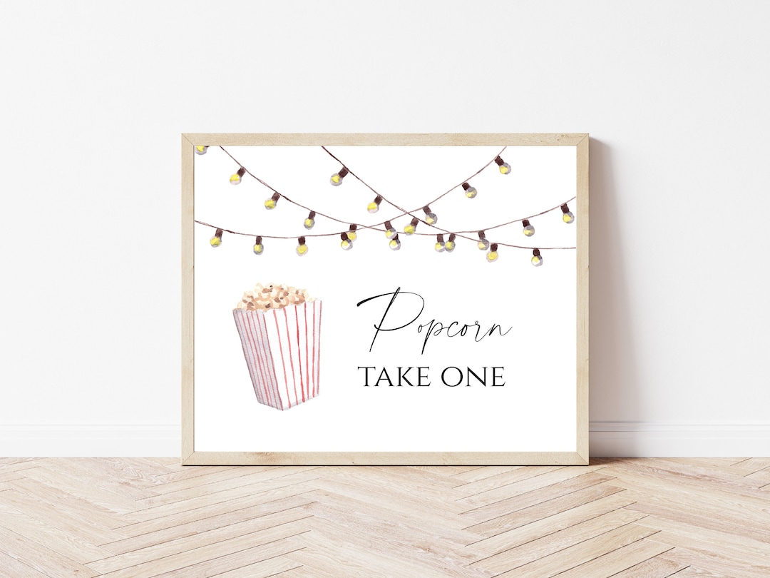 Popcorn Station Sign, Printable Popcorn Bar Sign Instant Download ...