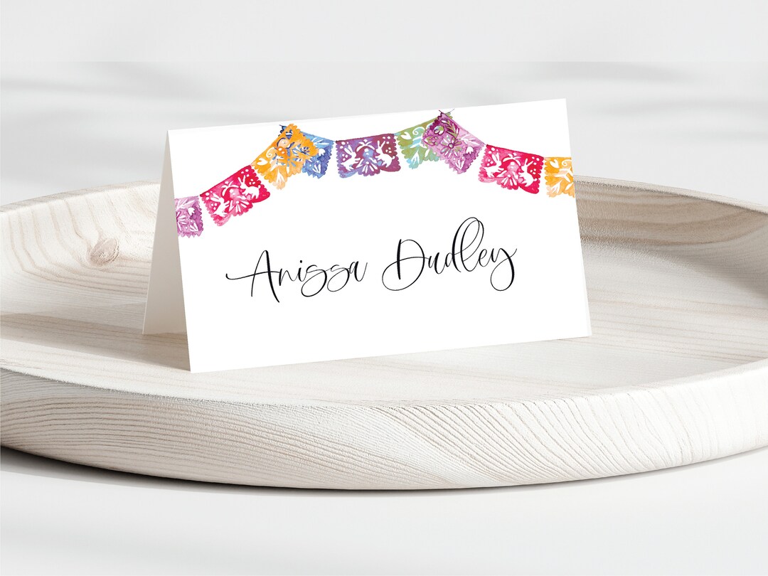 Fiesta Printable Place Cards, INSTANT DOWNLOAD, Editable Template ...