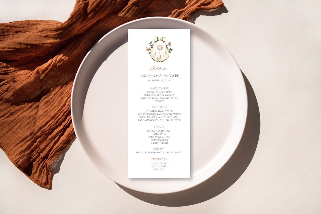 Pumpkin Printable Menu Instant Download Editable Pumpkin - Etsy