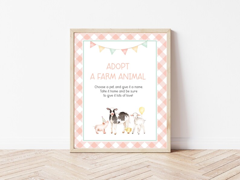 Printable Farm Animals Adoption Certificate, Adopt an Animal Sign ...