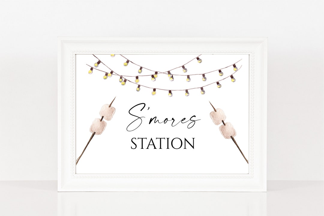 S'mores Station Sign, Printable Smores Bar Sign Instant Download ...