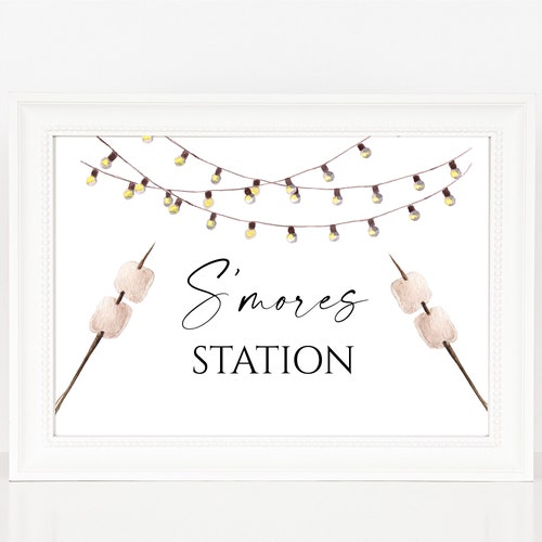 S'mores Menu Printable Smores Bar Sign Editable Smores - Etsy