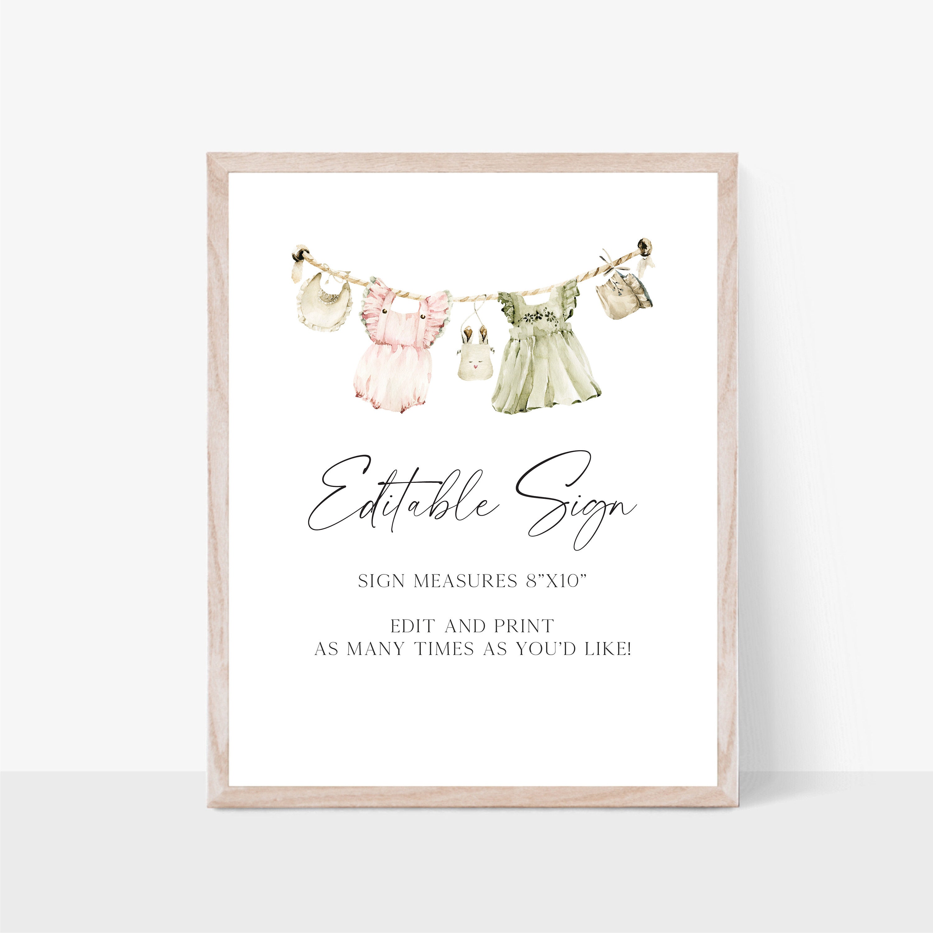 Editable Girl Baby Shower Sign, Boho Baby Shower Sign, Templett Instant ...