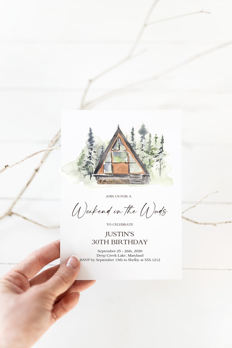 Weekend in the Woods Invitation Cabin in the Woods Invite | Etsy