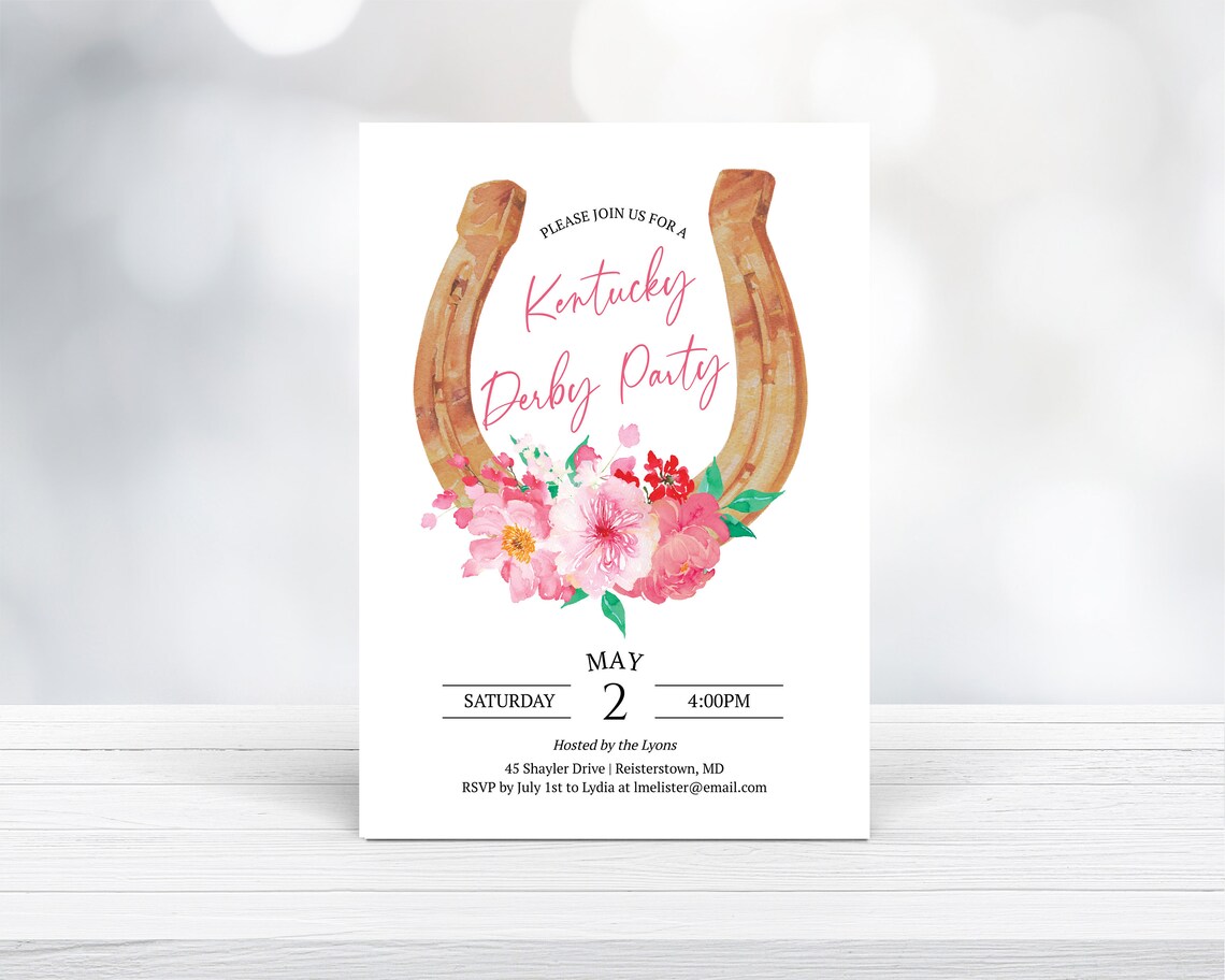 Kentucky Derby Party Invitation, Editable Derby Party Invite, Derby ...