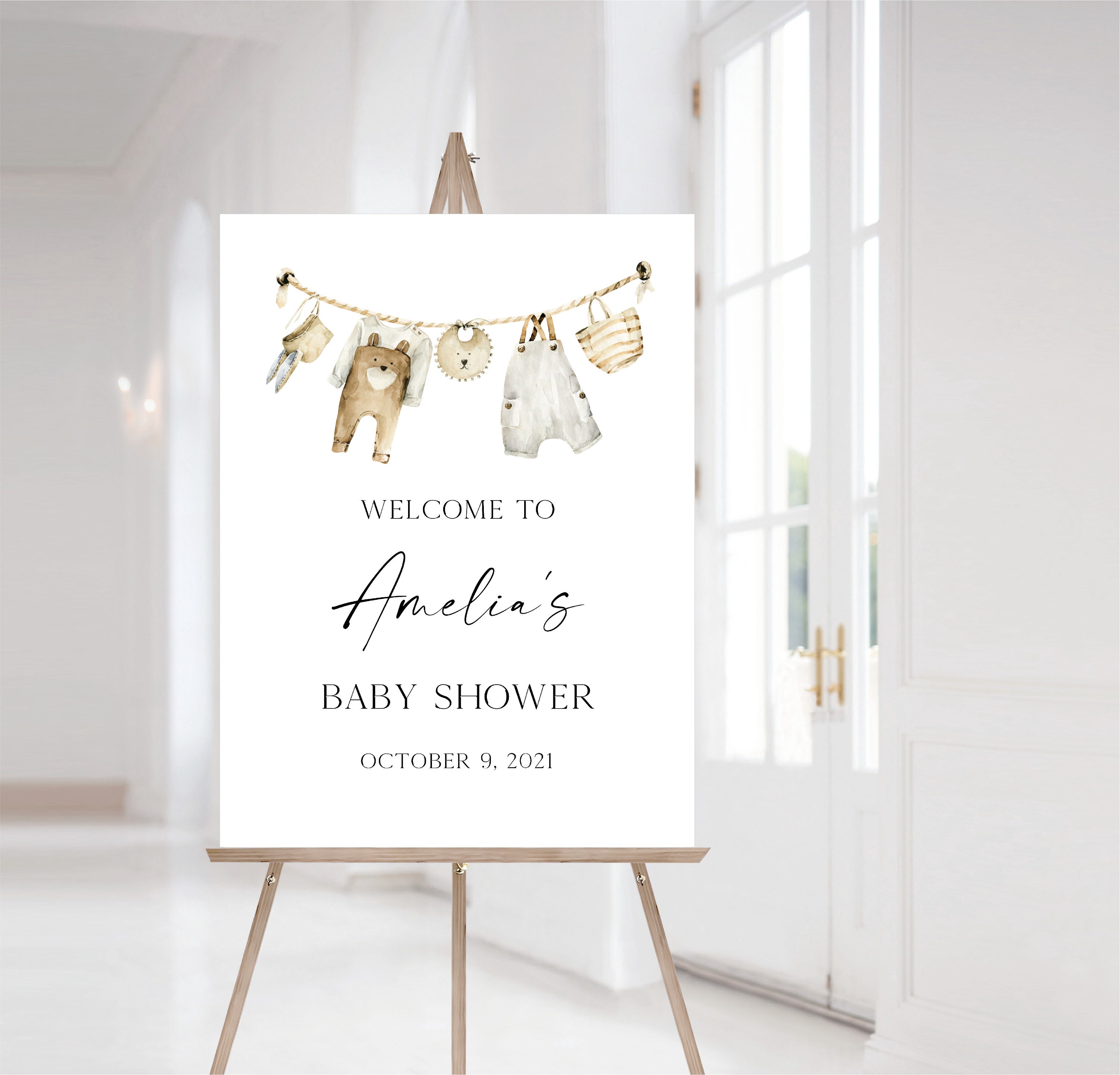 Editable Boy Baby Shower Welcome Sign Boho Baby Shower Sign - Etsy