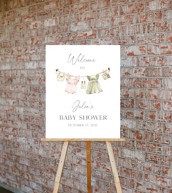 Editable Girl Baby Shower Welcome Sign Boho Baby Shower Sign | Etsy