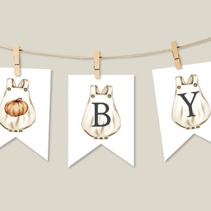 Editable Pumpkin Baby Shower Banner, Instant Download Pumpkin Onesie ...