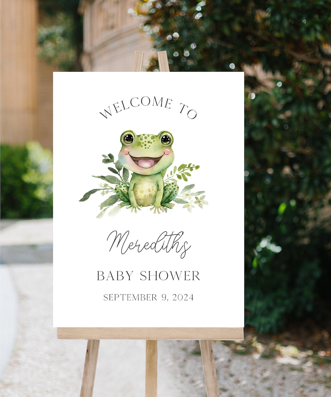 Frog Baby Shower Welcome Sign Printable Frog Sign for Baby Shower ...