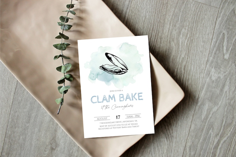 Clam Bake Invitation Printable Clam Bake Invitation Editable - Etsy