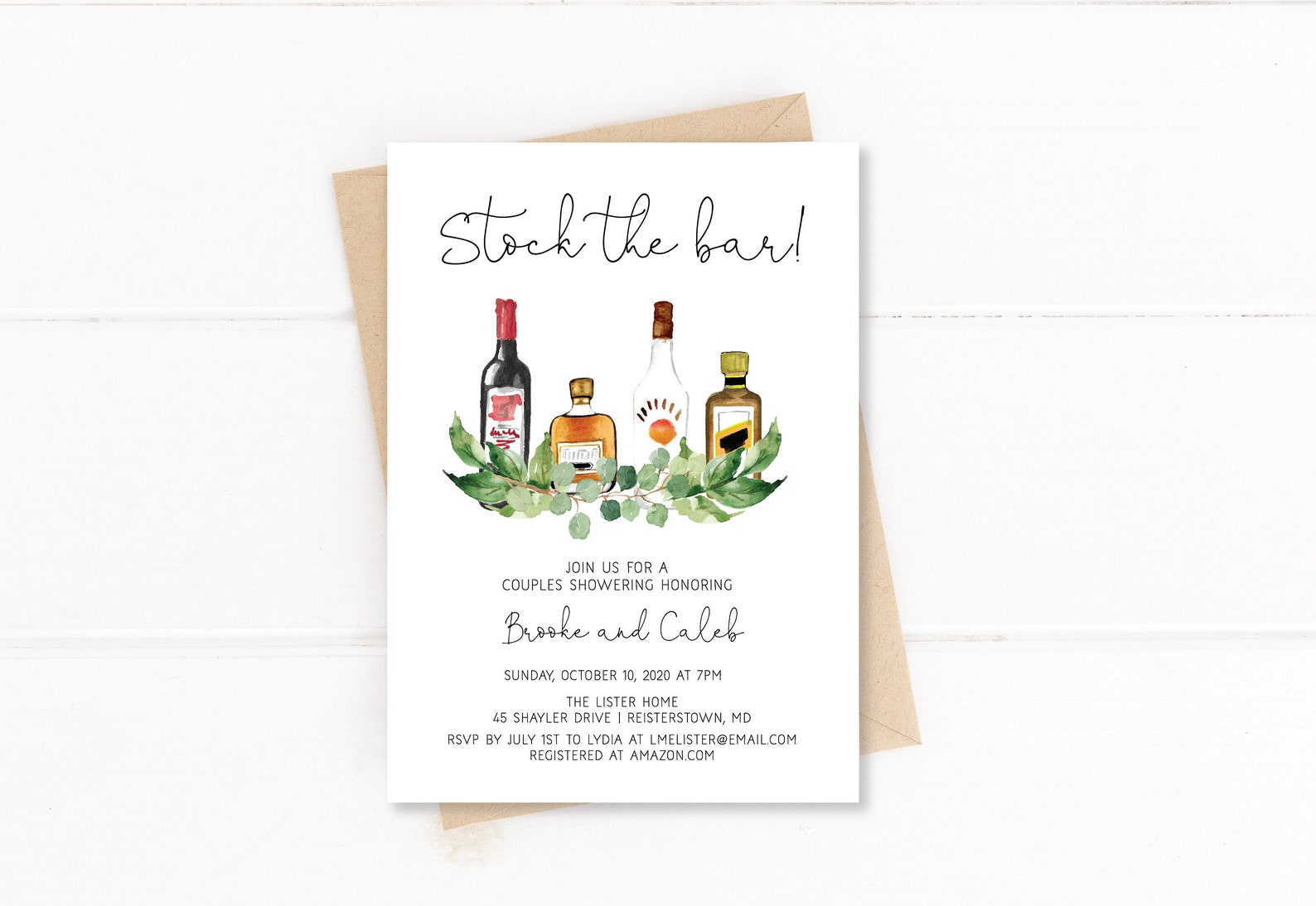 Stock the Bar Couples Shower Invitation, Instant Download, Stock the ...