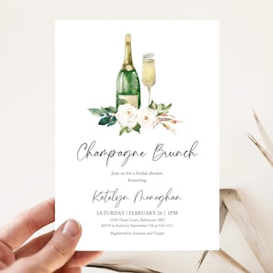 Champagne Brunch Invitation, Editable Bridesmaids Luncheon Invite ...