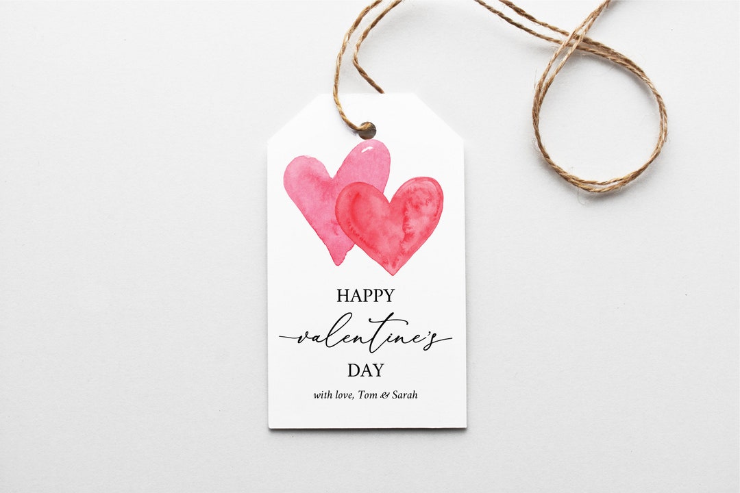 Editable Valentine's Day Gift Tags, Instant Download, Personalized ...