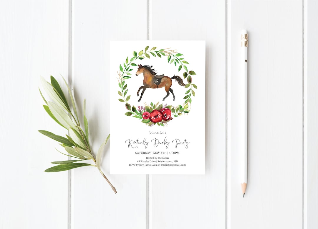 Kentucky Derby Party Invitation, Editable Derby Party Invitation, Derby ...