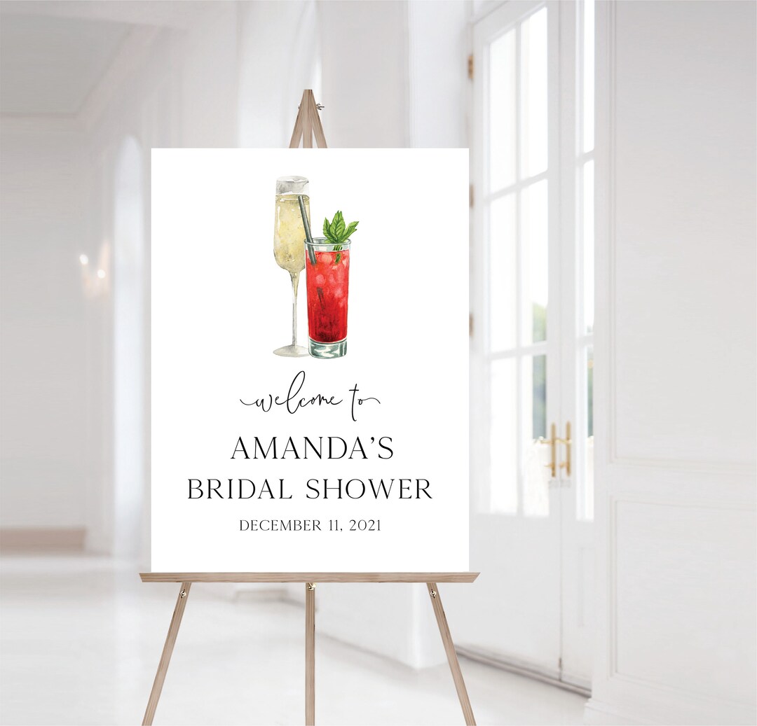 Bloodys and Bubbly Party Welcome Sign, Bubble and Bloody Welcome Sign ...