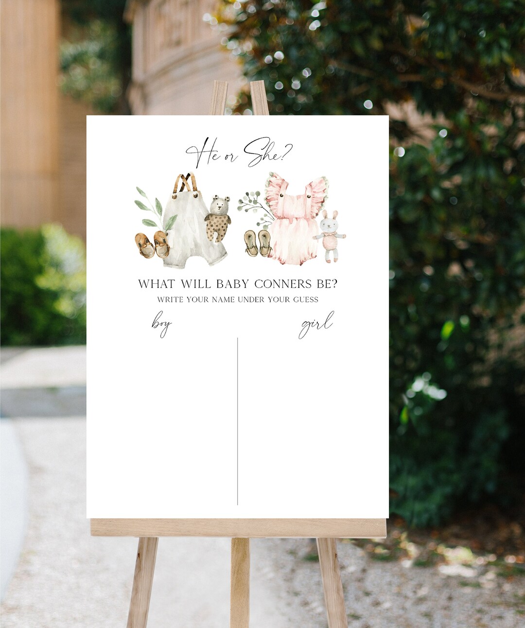 Editable Gender Reveal Party Voting Sign, Instant Download, He or She ...