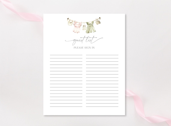 Plantilla De Registro De Baby Shower