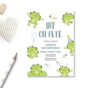 Frog Birthday Party Invitation, Frog Birthday Invitation, Editable Frog ...