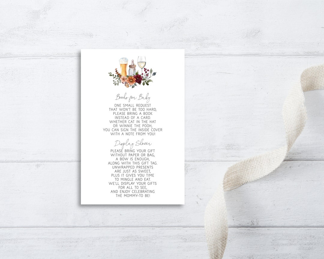 Display Shower and Books for Baby Insert, Instant Download, Editable ...