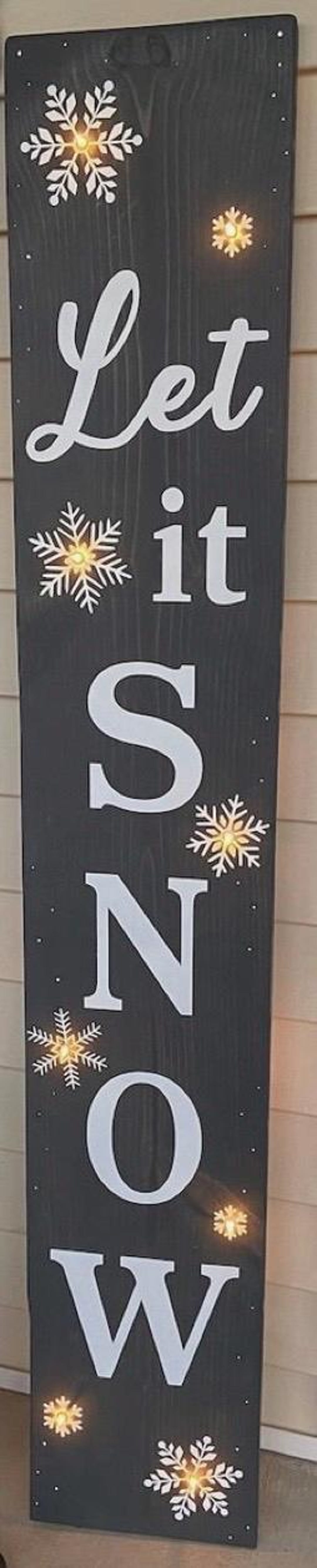 Let It Snow Wood Sign - Etsy