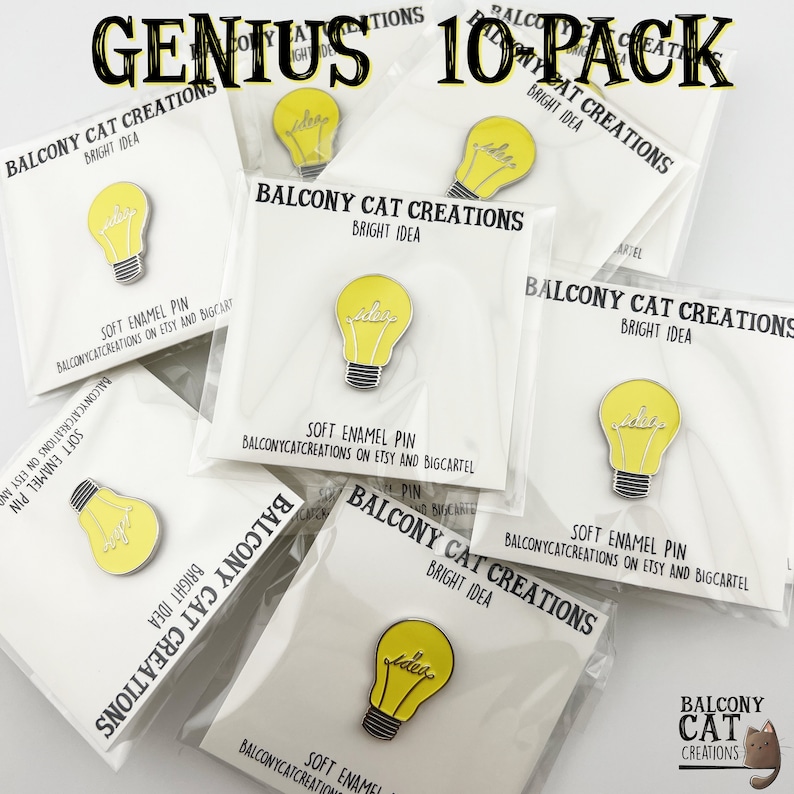 Bright Idea Light Bulb 1 Inch Enamel Pin, Quirky Design Pin, Novelty ...