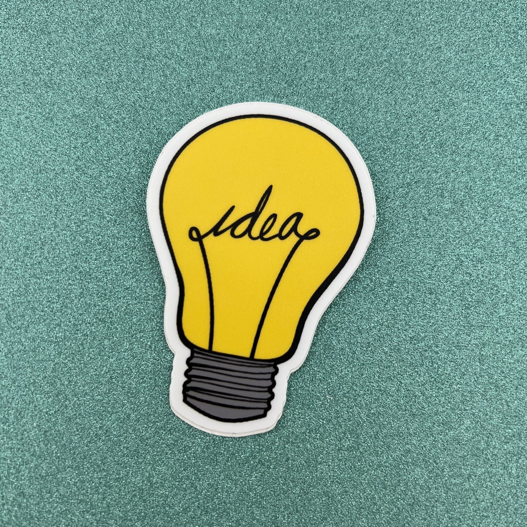 Bright Idea Sticker - 3", Light Bulb Sticker, Cute Laptop Decal, Vinyl ...