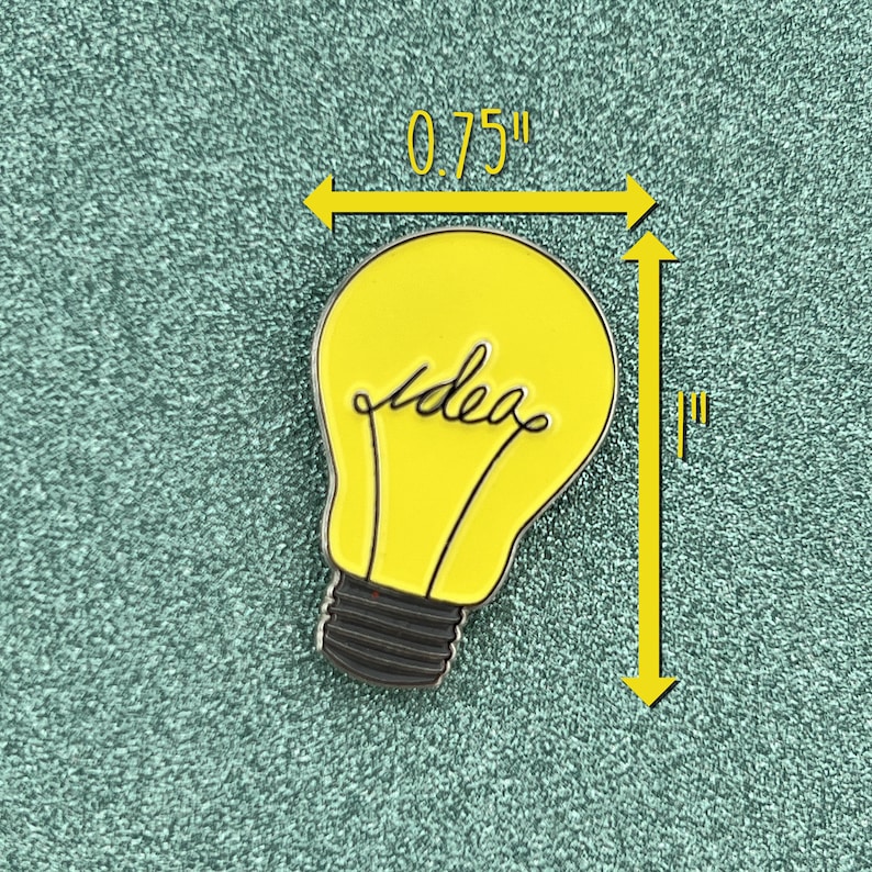 Bright Idea Light Bulb 1 Inch Enamel Pin, Quirky Design Pin, Novelty ...
