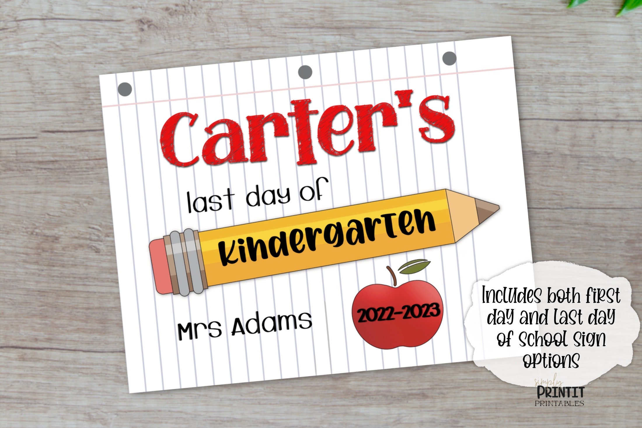 Back to School Sign, Editable Pencil Printable Sign, Digital Download ...