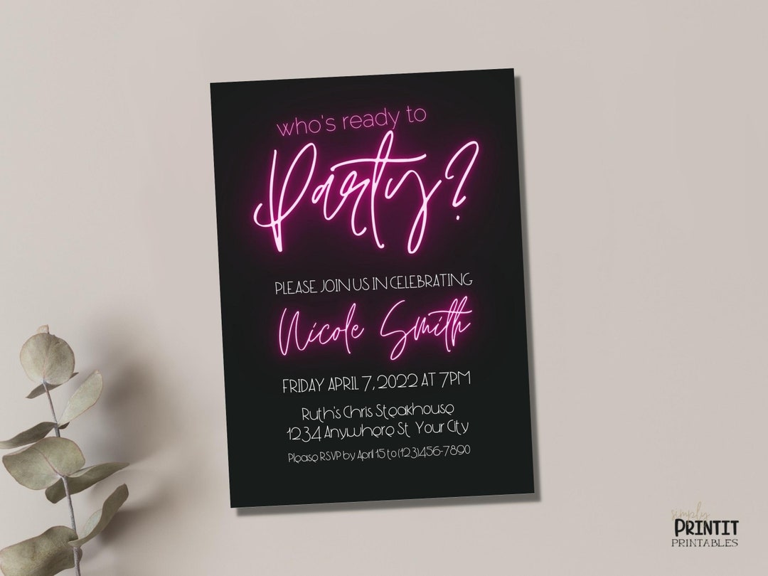Who's Ready to Party, Backyard Party Invitation Template, Digital ...
