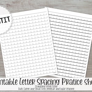 Printable Letter Spacing Practice Sheets, Handwriting Practice Sheets ...
