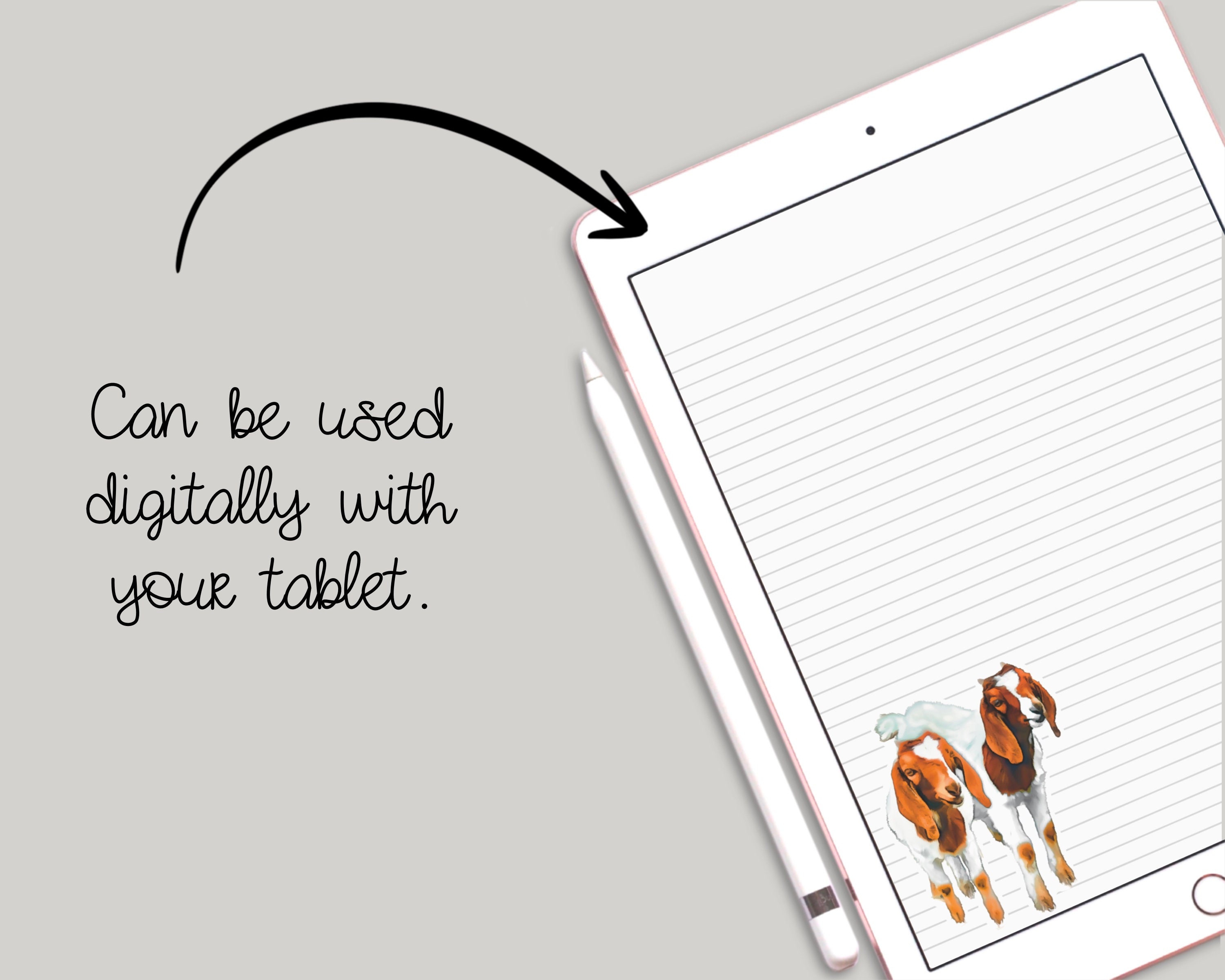 Printable Stationery, Digital Stationary, Goat Writing Paper, Farm ...