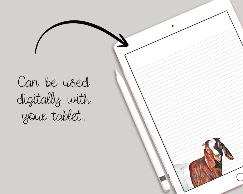 Printable Stationery, Digital Stationary, Goat Writing Paper, Farm ...