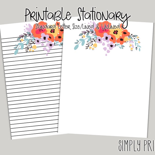 Stationary Paper, Printable Stationary Set, A4 Stationary Paper ...