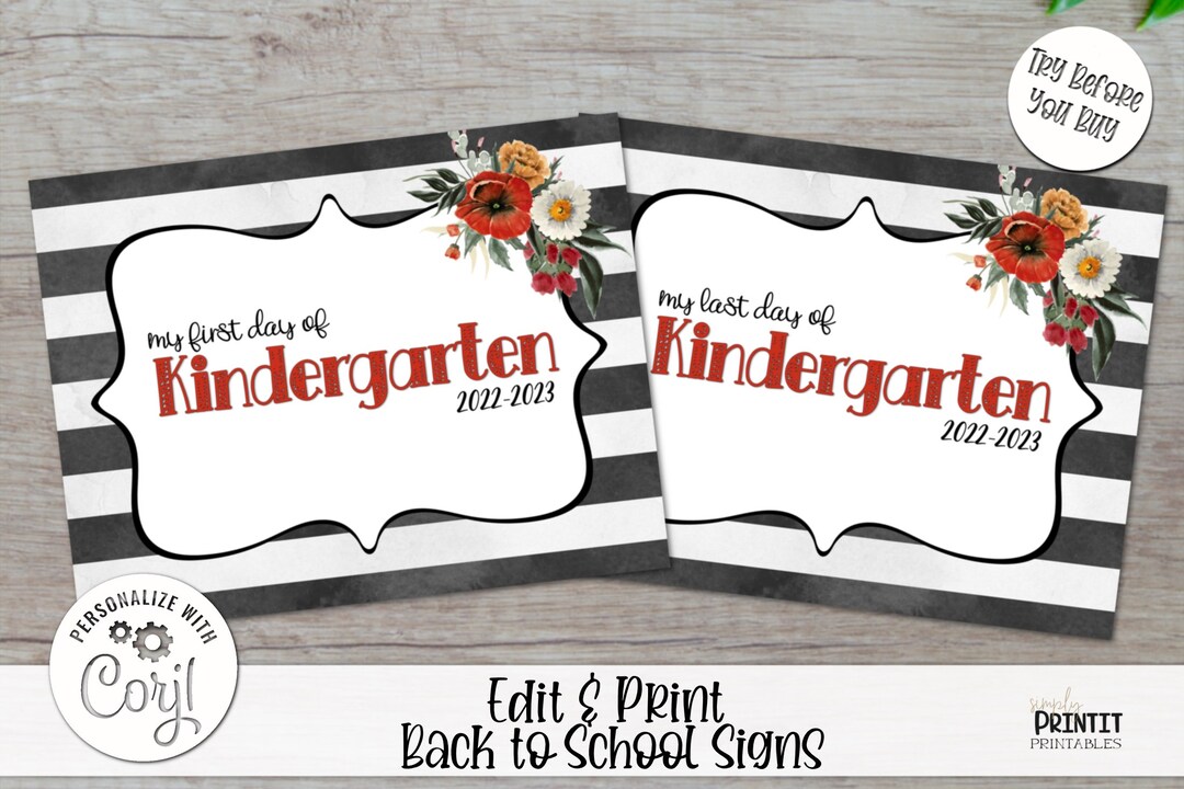 Back to School Sign, My First Day of School Printable Sign, Instant ...