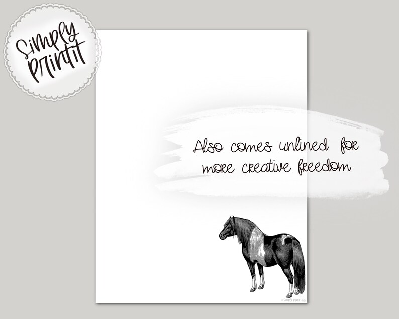 Stationery Paper, Horse Printable Stationery Set, A4 Stationary Paper ...