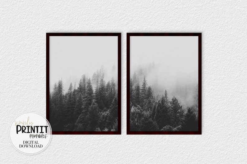 Set of 2 Landscape Pictures, Printable Mountain Landscape Photo Set of ...