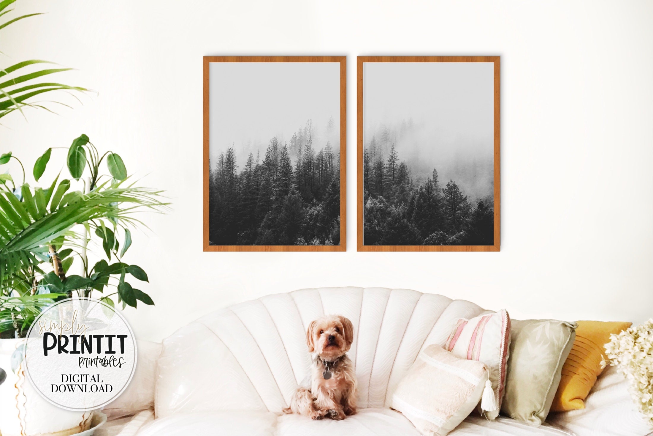 Set of 2 Landscape Pictures, Printable Mountain Landscape Photo Set of ...